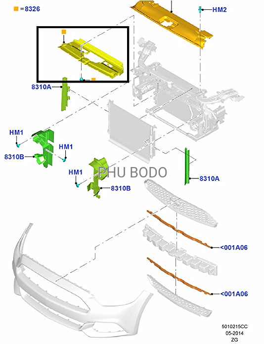 Deflektor powietrza górny Ford Mustang 2015-2017_5331563_FR3B-8N301-AD ...